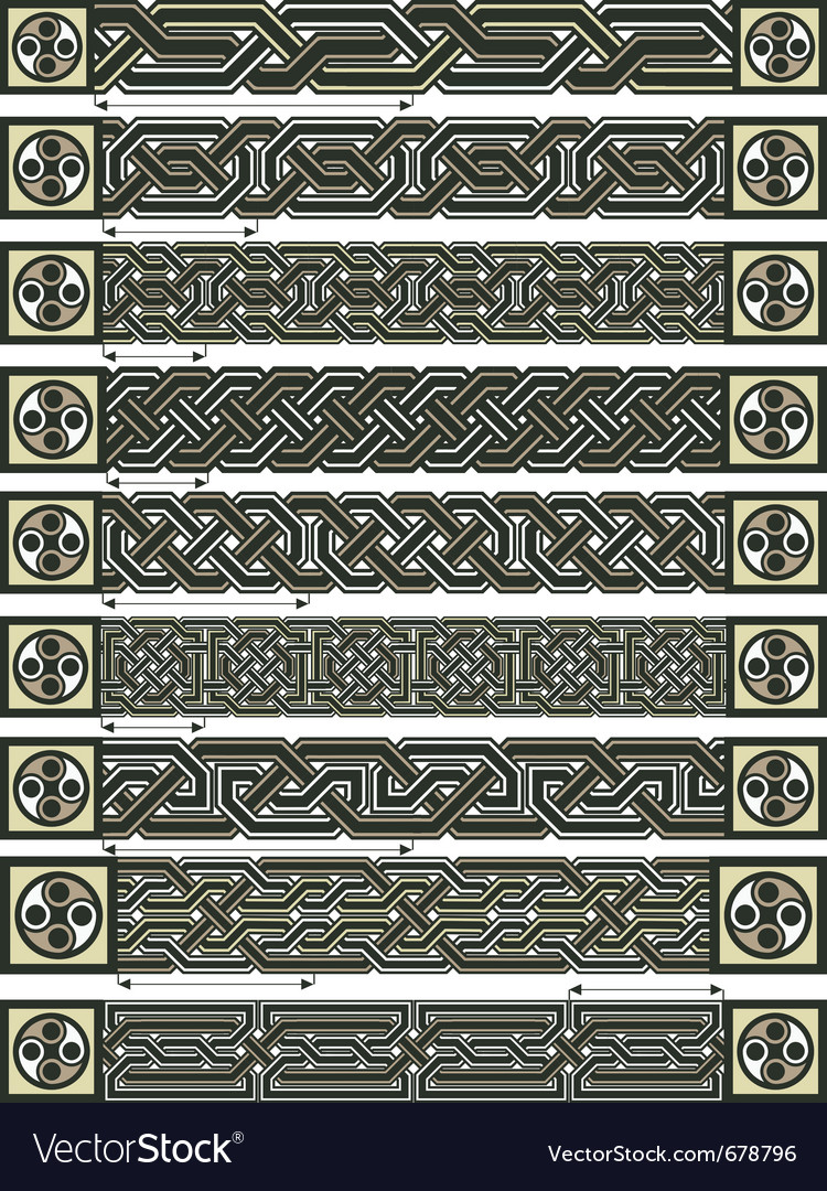 Celtic design borders Royalty Free Vector Image