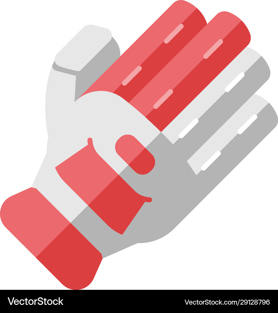 Cricket glove flat design long shadow color icon Vector Image