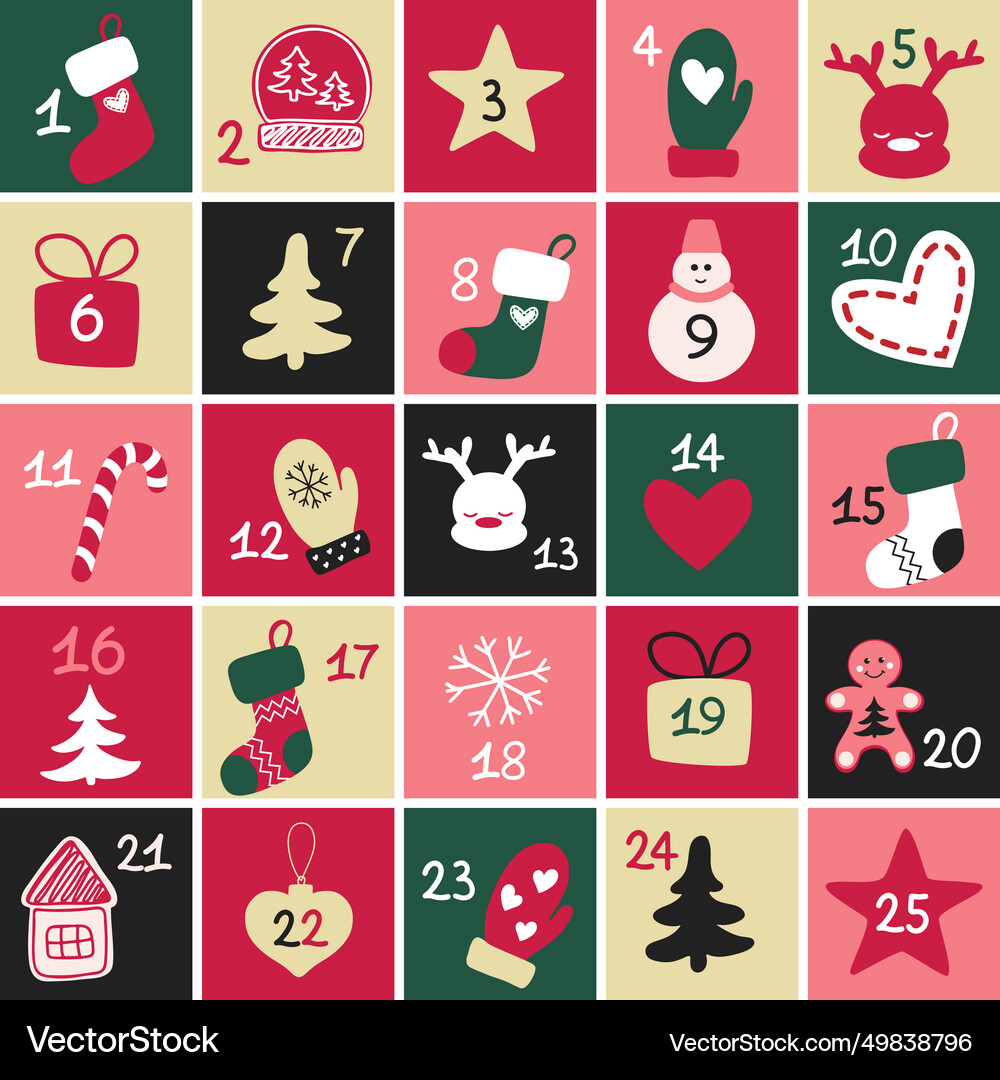 For the christmas advent calendar Royalty Free Vector Image