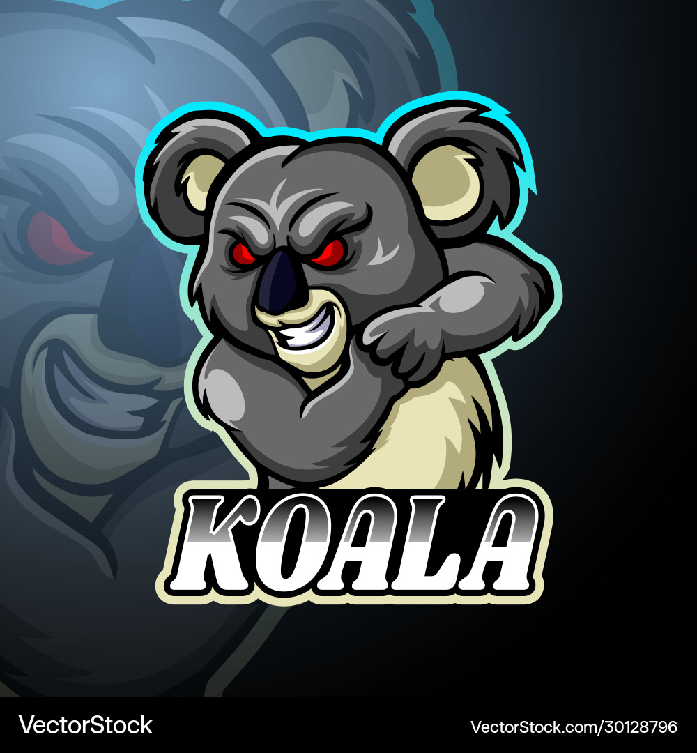 Koala esport logo mascot design Royalty Free Vector Image