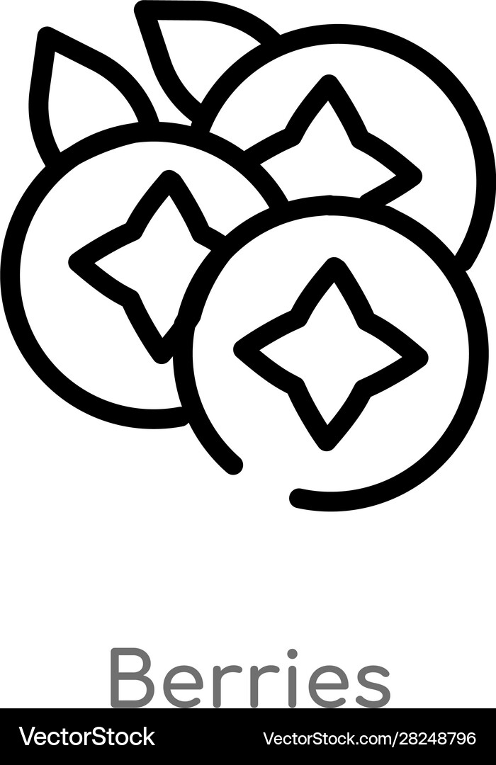 Outline berries icon isolated black simple line Vector Image