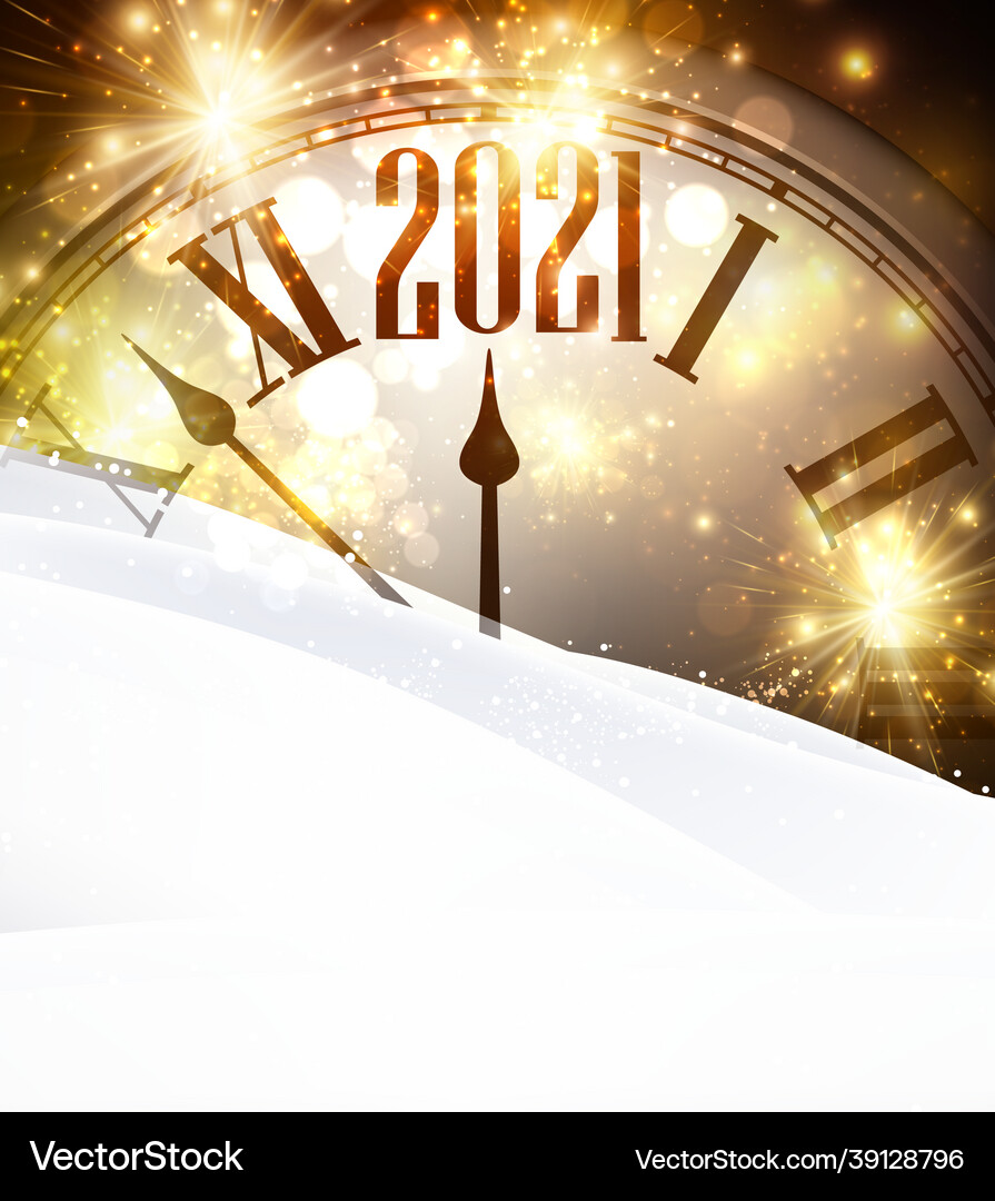 Part of clock showing 2021 year Royalty Free Vector Image