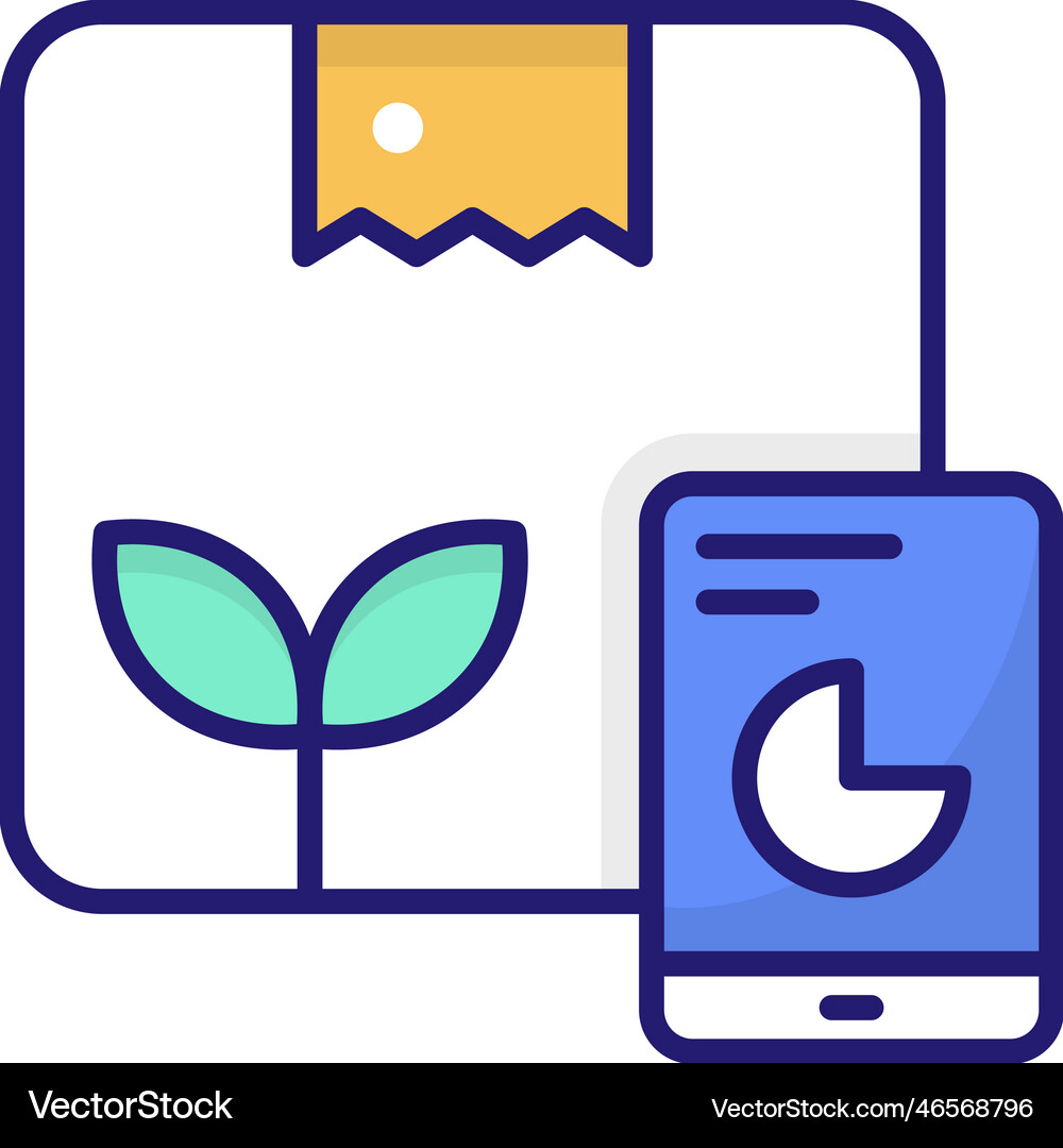 Product graph fill outline icon style illu Vector Image