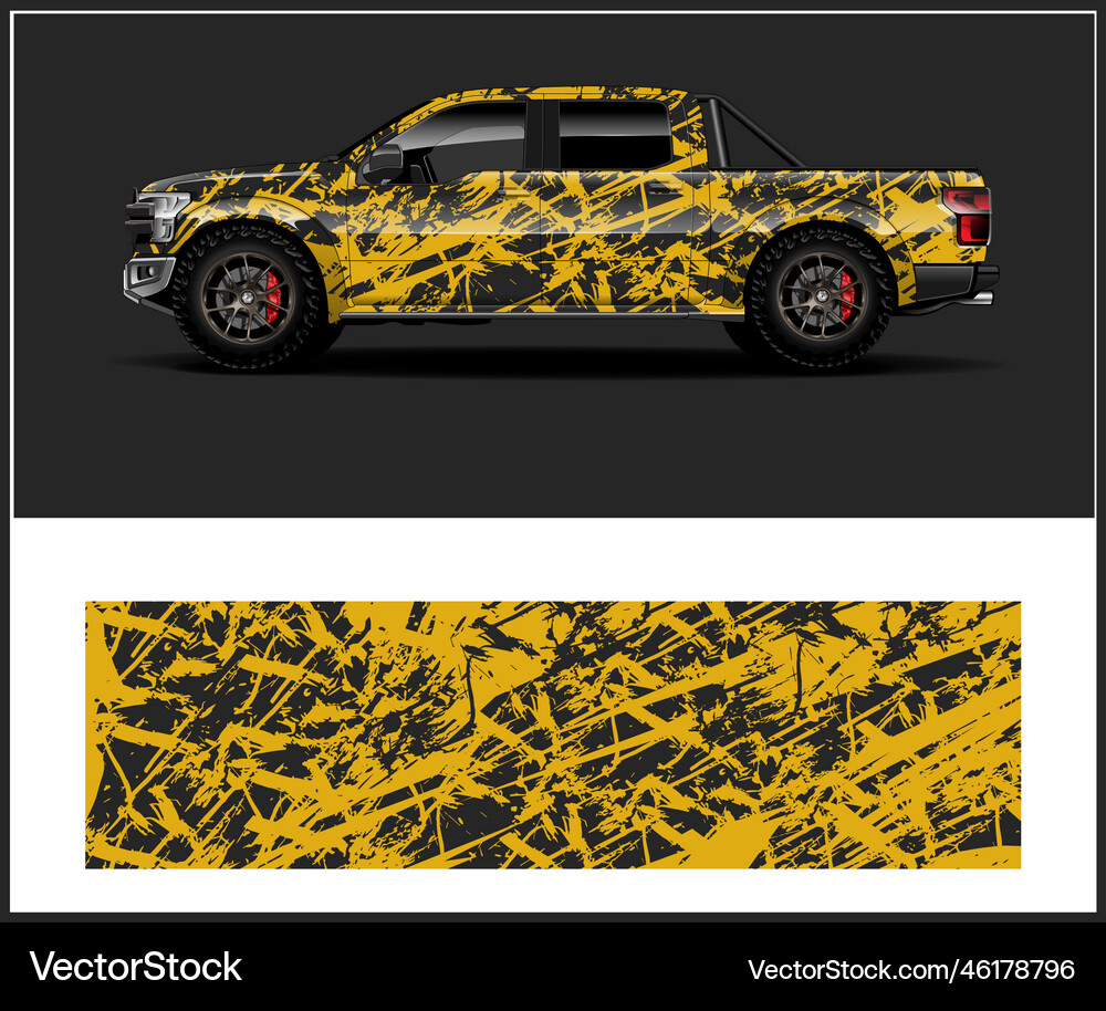 Racing car wrap design vehicle wrap sticker Vector Image