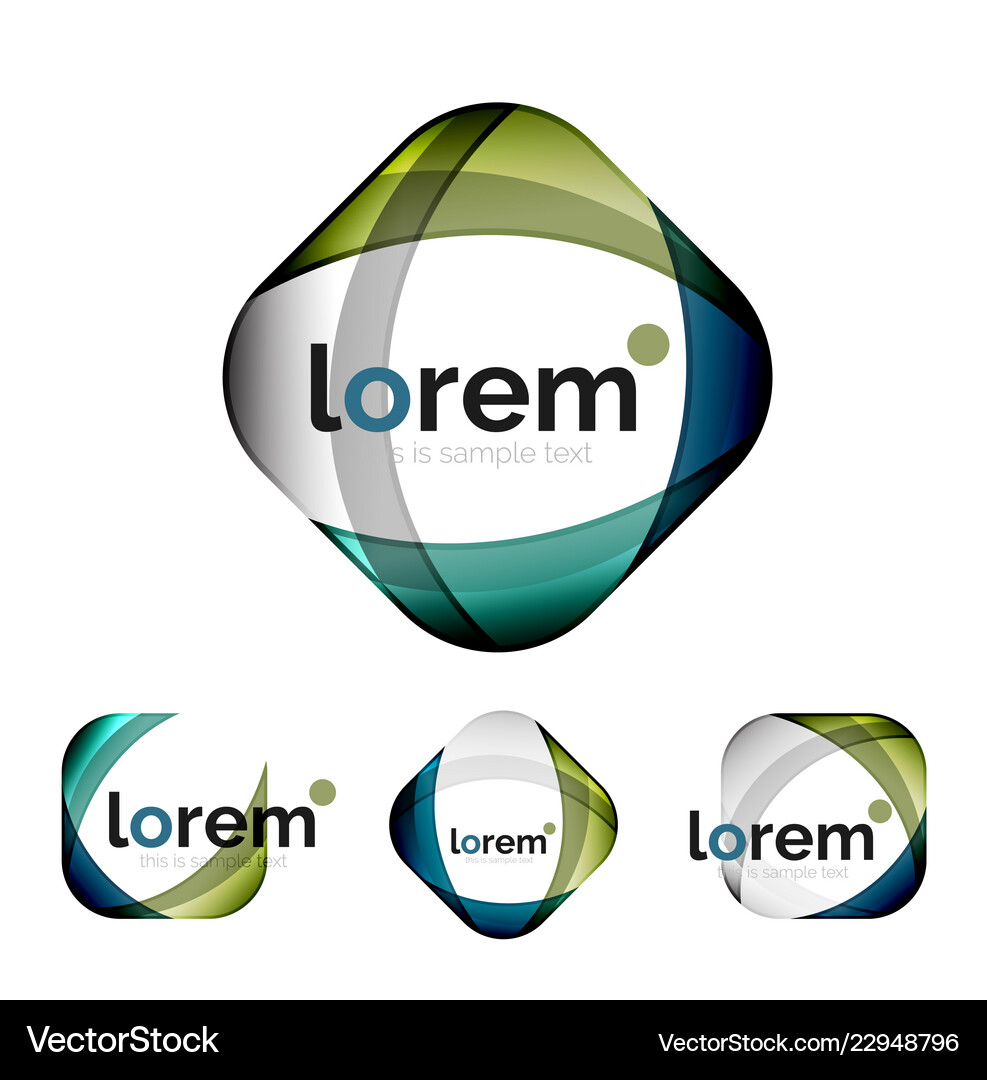 Set of geometric shape convergence logo design Vector Image