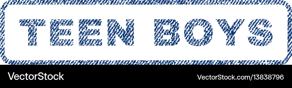 Teen boys textile stamp Royalty Free Vector Image
