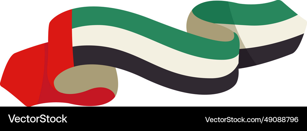 Uae national day flag waving banner Royalty Free Vector