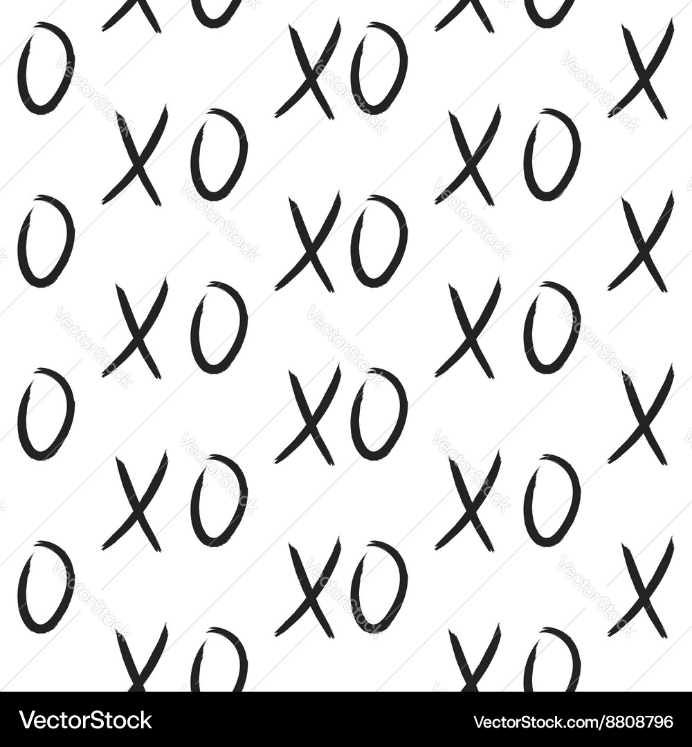 XOXO hugs and kisses seamless pattern Royalty Free Vector