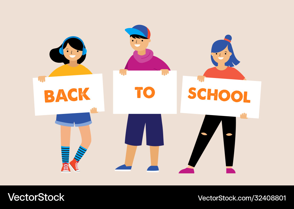 Back to school background diversity concept Vector Image