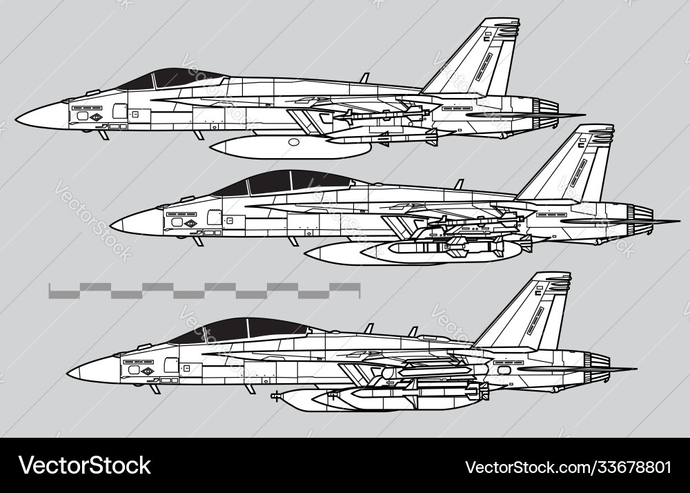 Boeing f-18e super hornet Royalty Free Vector Image