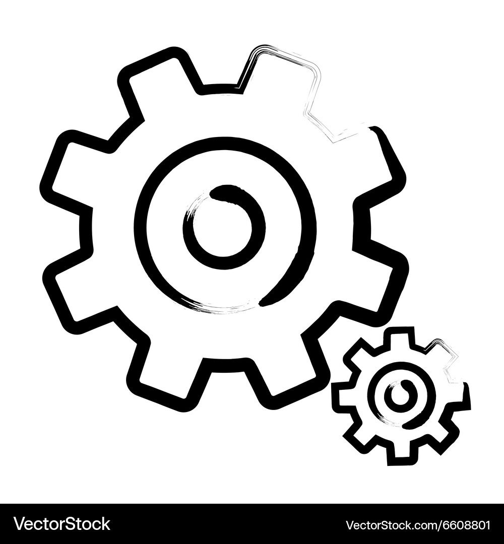 Cog - gear icons set isolated on white background Vector Image