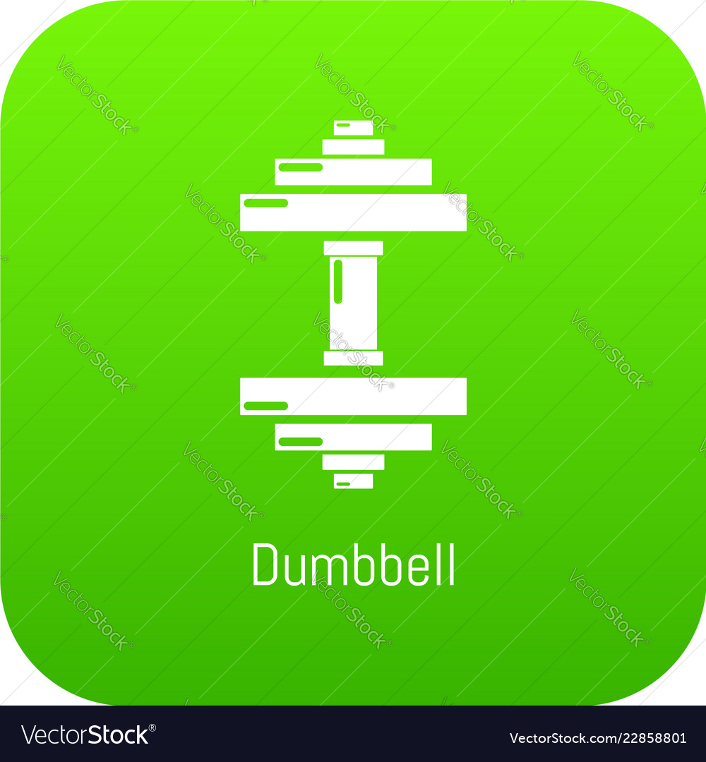 Dumbbell icon green Royalty Free Vector Image - VectorStock
