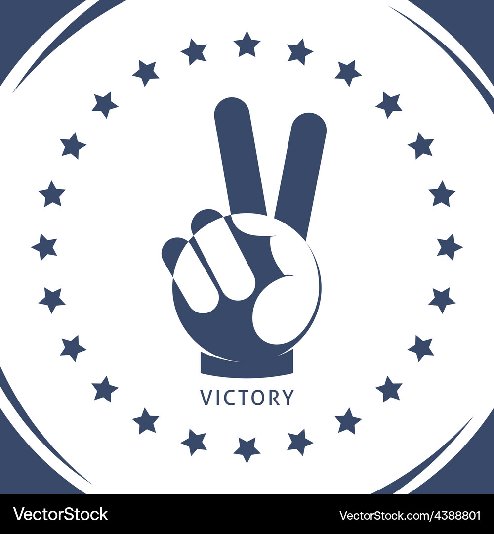 Geometric hand gesture of victory Royalty Free Vector Image