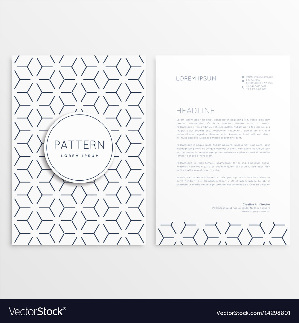 Letterhead template design with pattern shape Vector Image