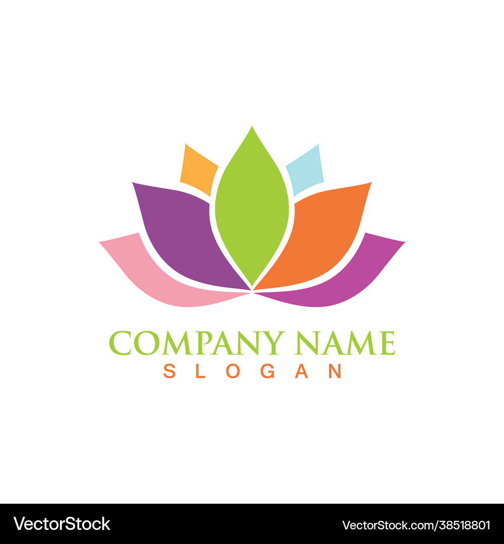 Lotus flower logo and symbol image Royalty Free Vector Image