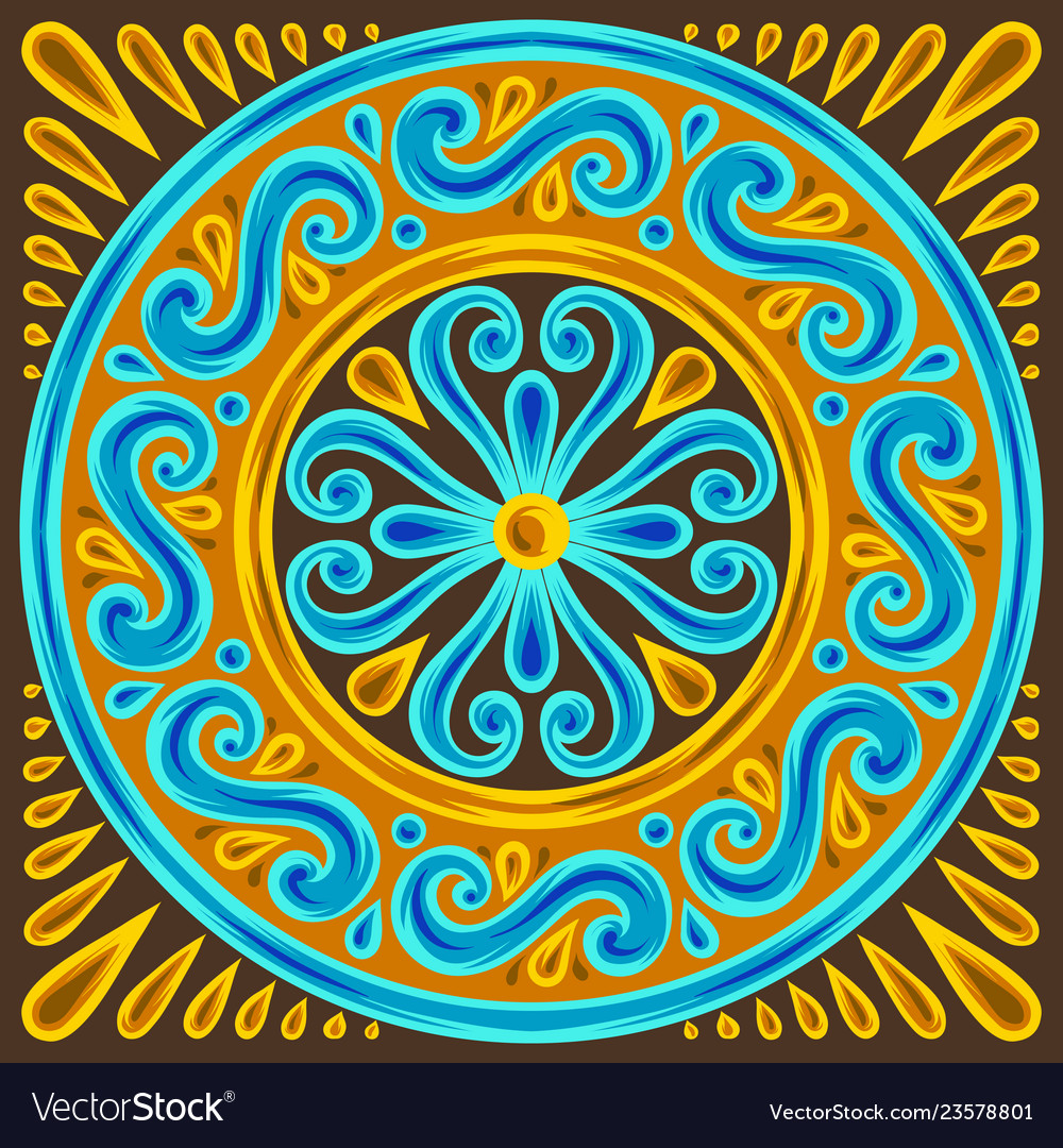 Moroccan ceramic tile pattern Royalty Free Vector Image