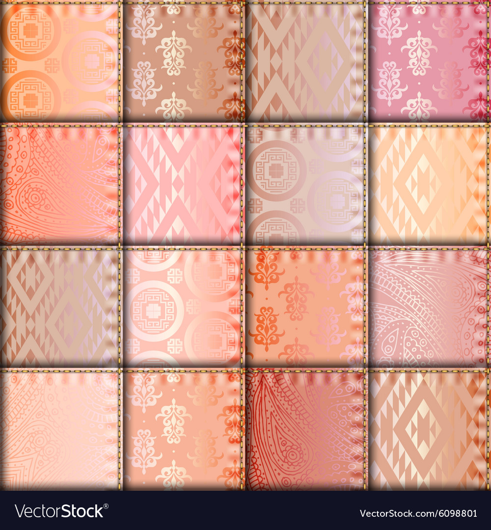 Patchwork satin fabric Royalty Free Vector Image