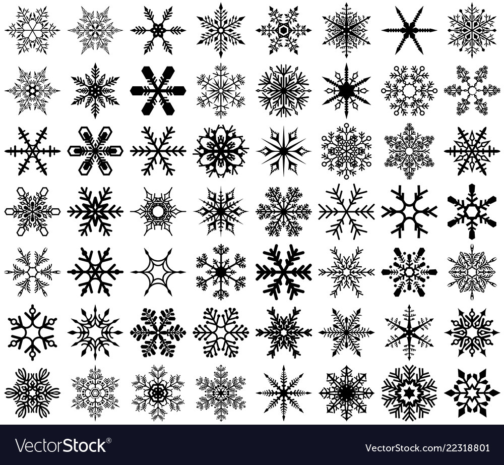 Snowflakes set Royalty Free Vector Image - VectorStock
