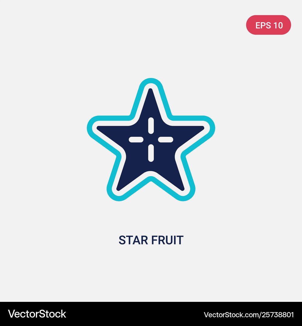 Two color star fruit icon from fruits Royalty Free Vector