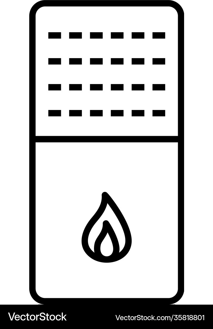Unique furnace line icon Royalty Free Vector Image