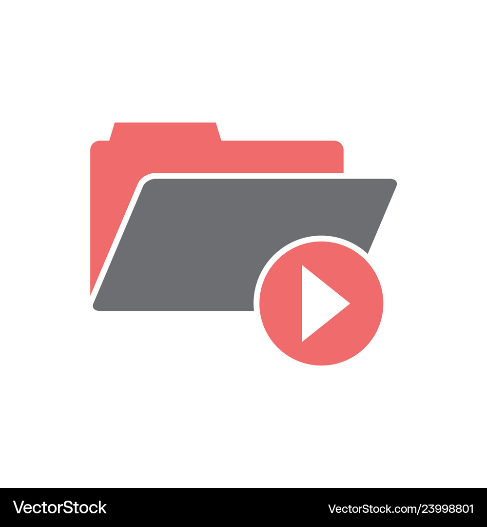 Video blogger files icon on white background Vector Image