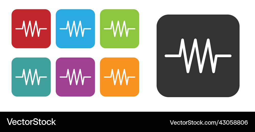 Black resistor in electronic circuit icon isolated