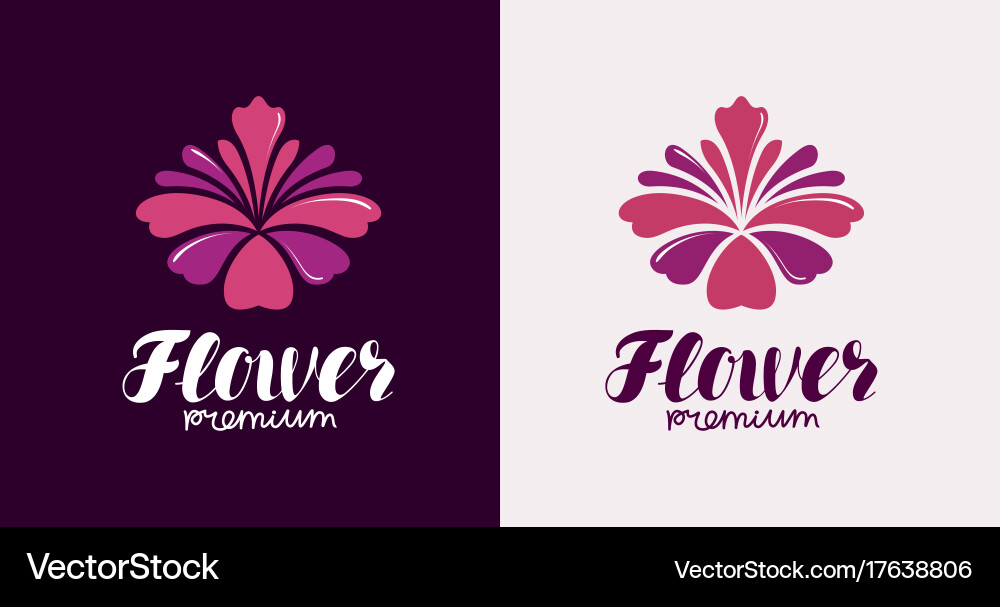 Flower logo or label Royalty Free Vector Image