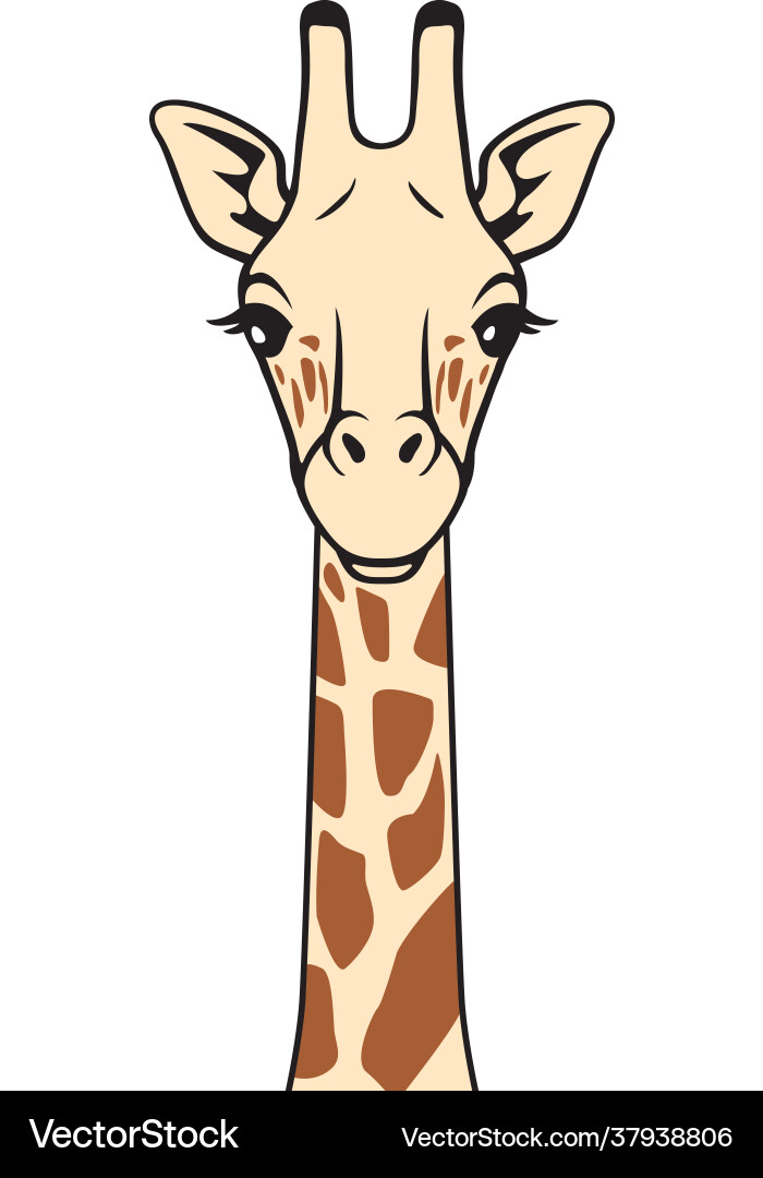 Giraffe head in color icon Royalty Free Vector Image
