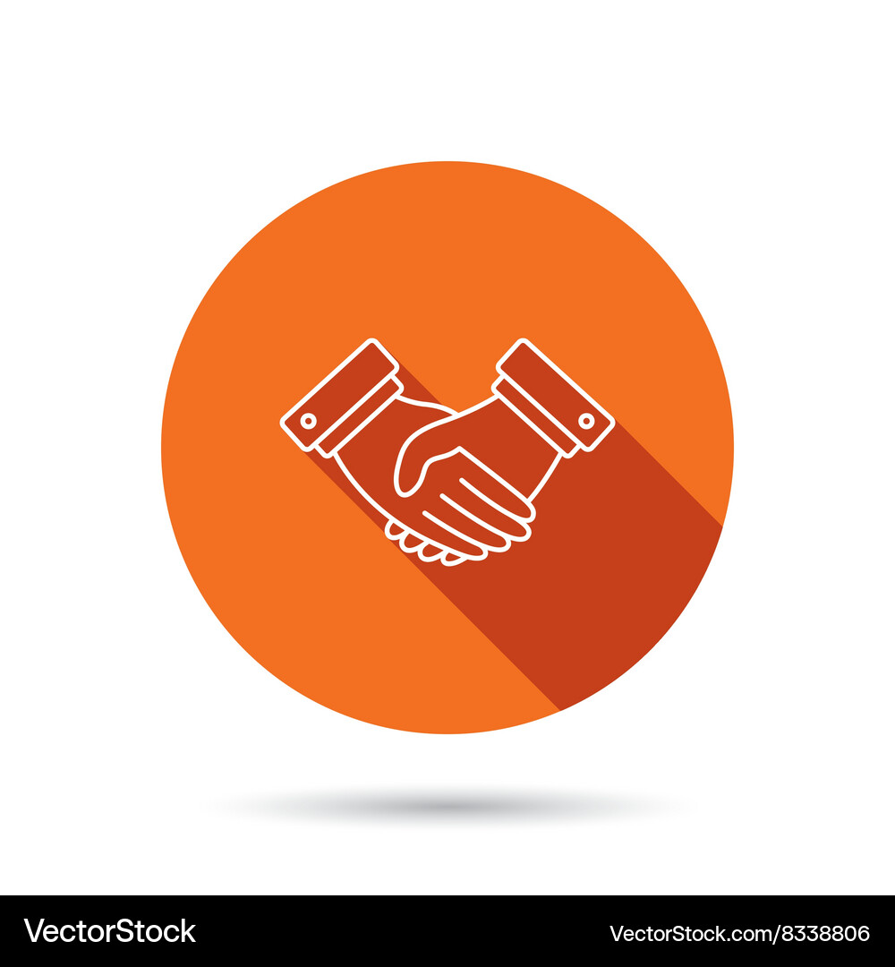 Handshake icon deal agreement sign Royalty Free Vector Image