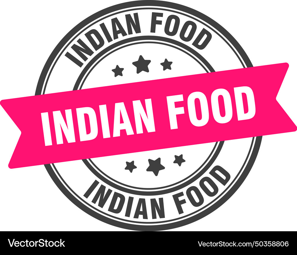 Indian food stamp label Royalty Free Vector Image
