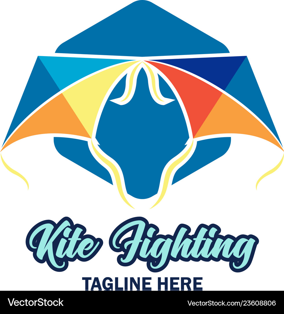 Kite fighting logo with text space for your slogan