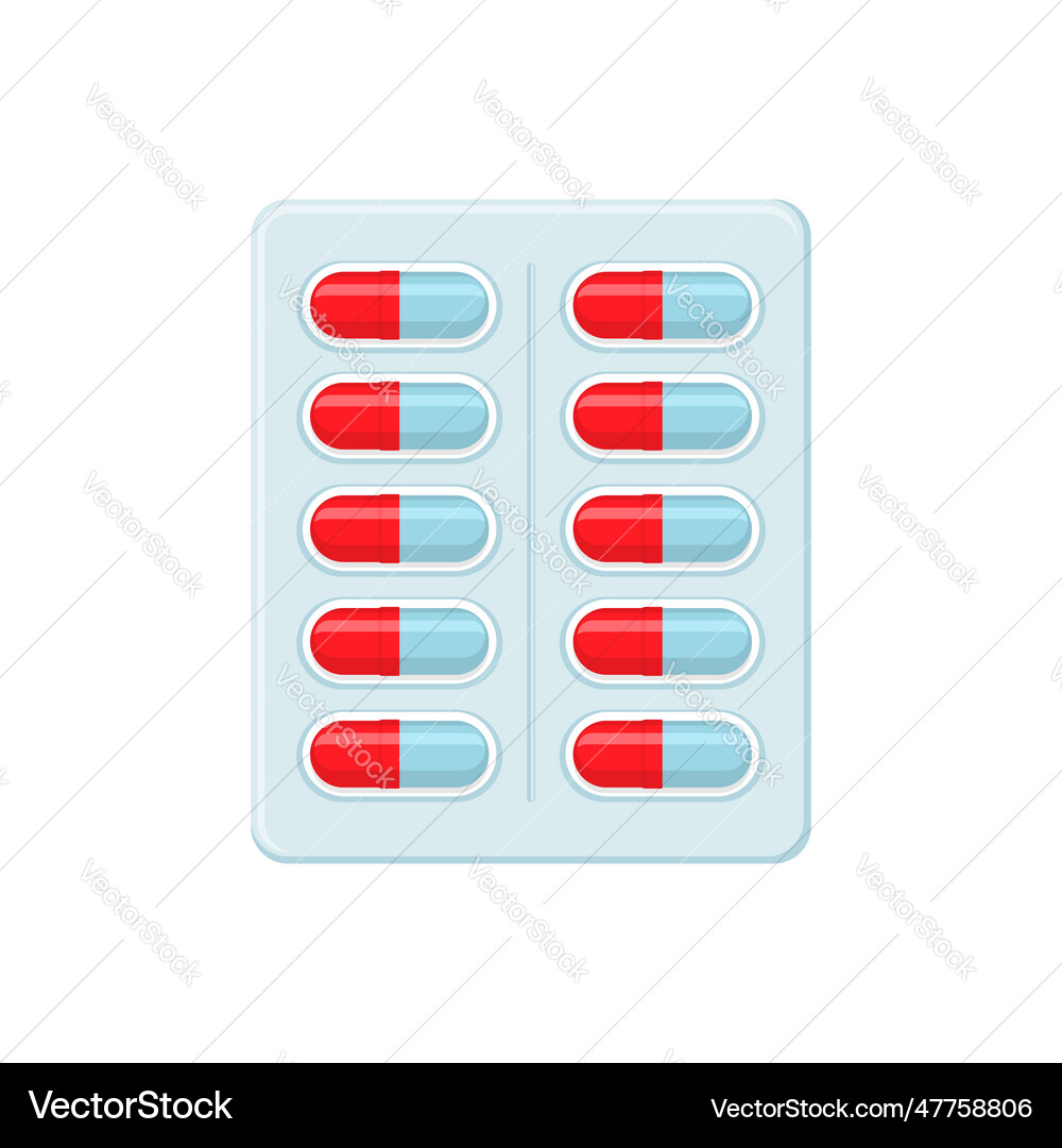 Medical pill in flat style design Royalty Free Vector Image