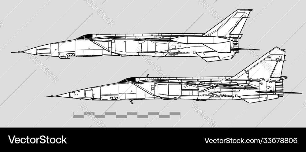 Mikoyan-gurevich mig-25r foxbat Royalty Free Vector Image
