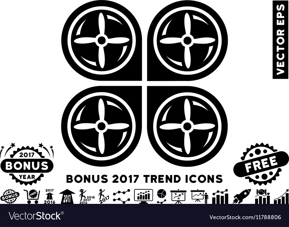 Nanocopter Screws Rotaion Flat Icon With 2017 Vector Image