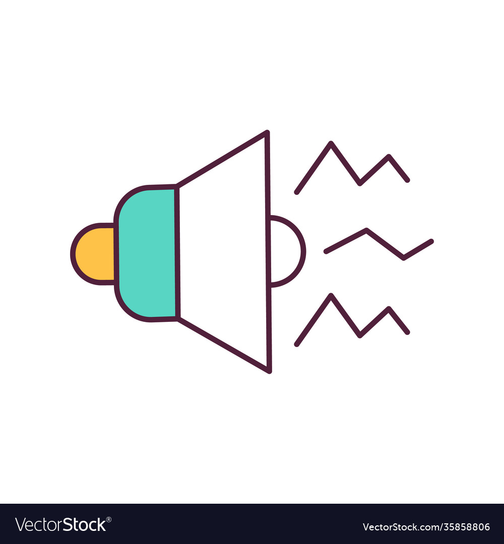 Noise pollution blue rgb color icon Royalty Free Vector Noise pollution blue rgb color icon Royalty Free Vector