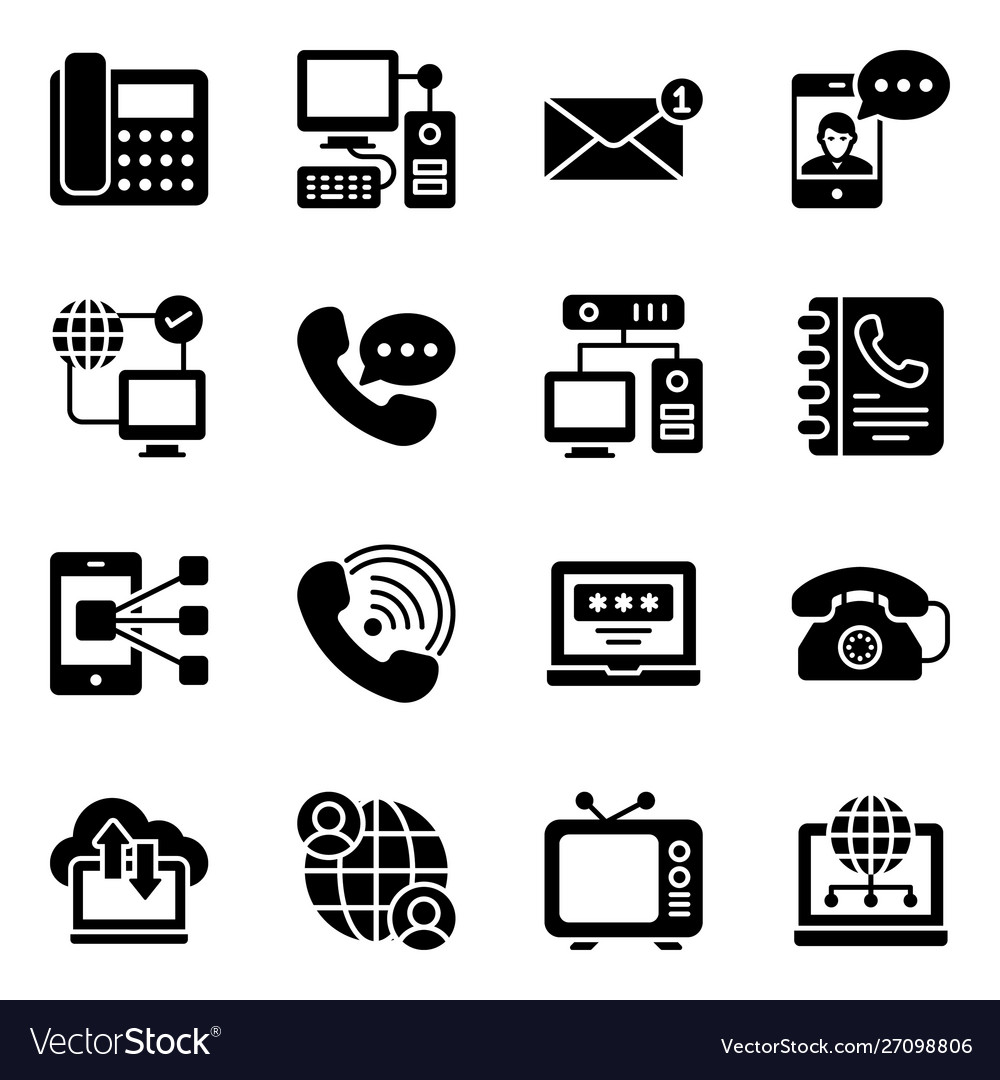 Pack communication technology Royalty Free Vector Image