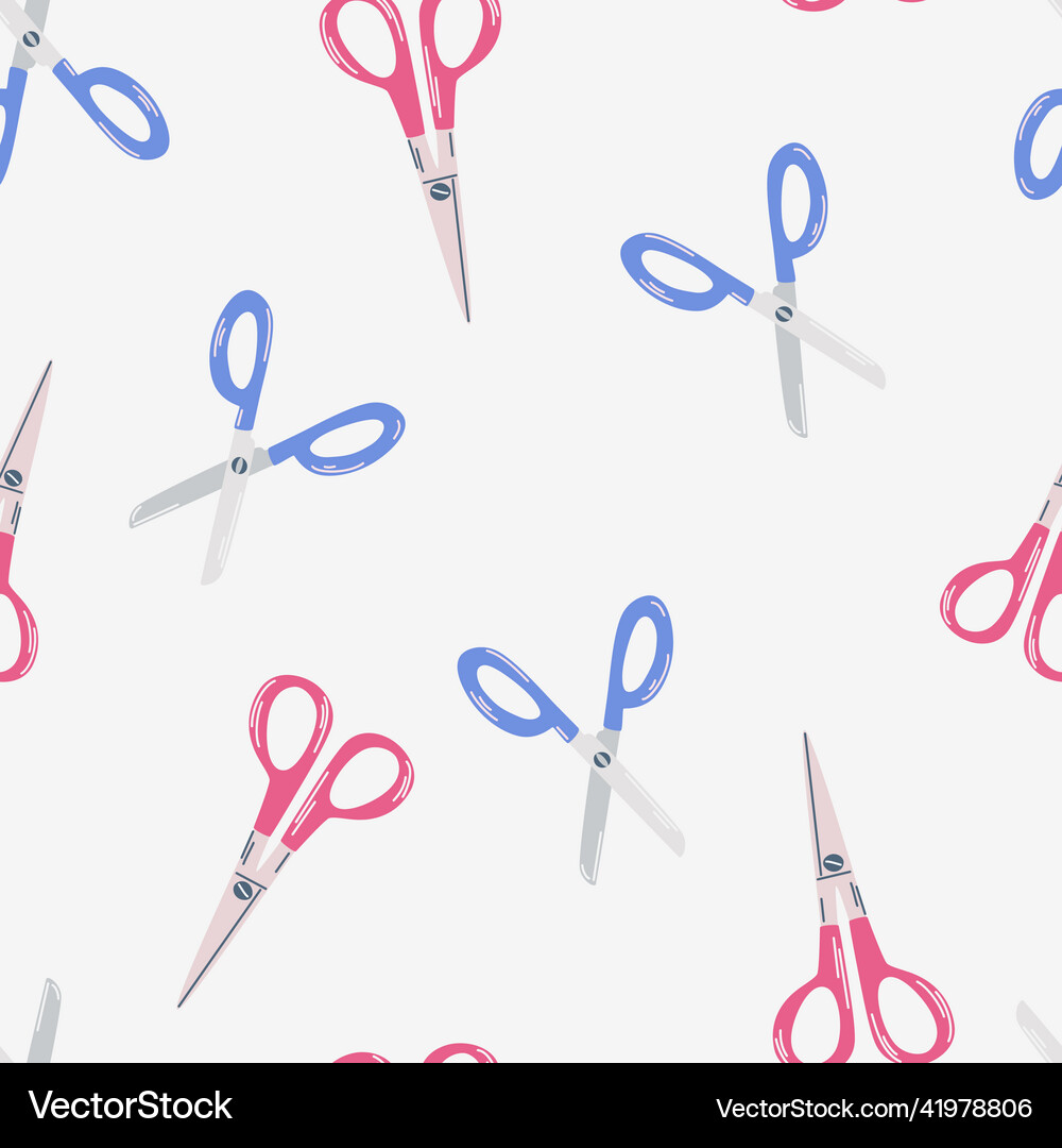 Scissors seamless pattern school supplies perfect Vector Image