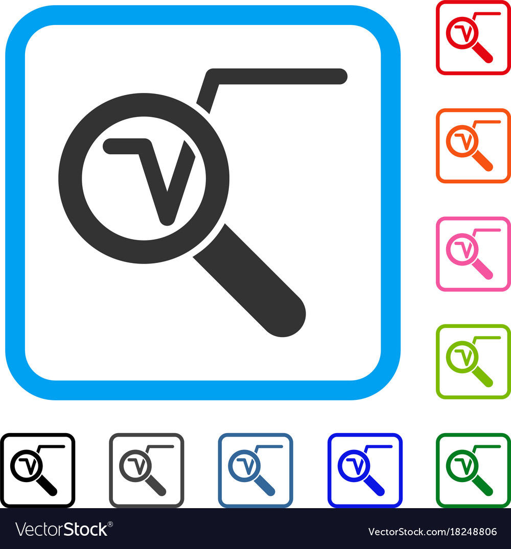 Search math solution framed icon Royalty Free Vector Image