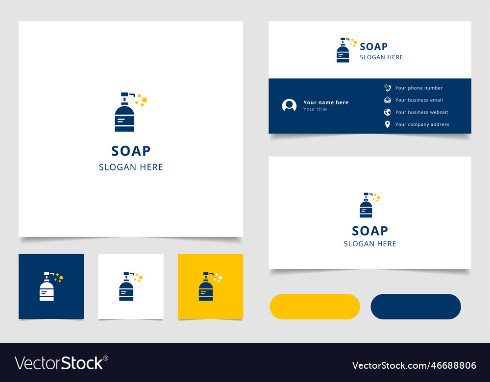 Soap logo design with editable slogan branding Vector Image