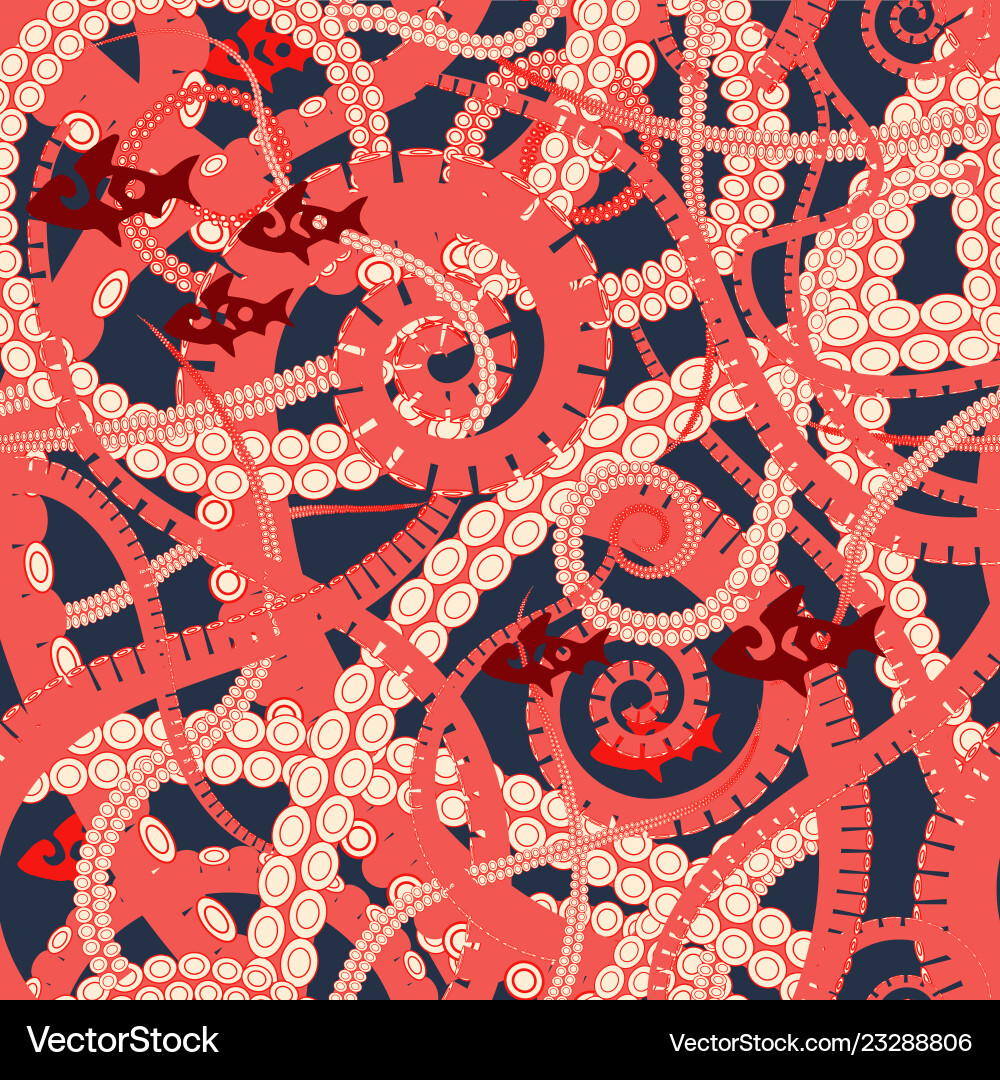 Twisting tentacles an octopus marine life Vector Image