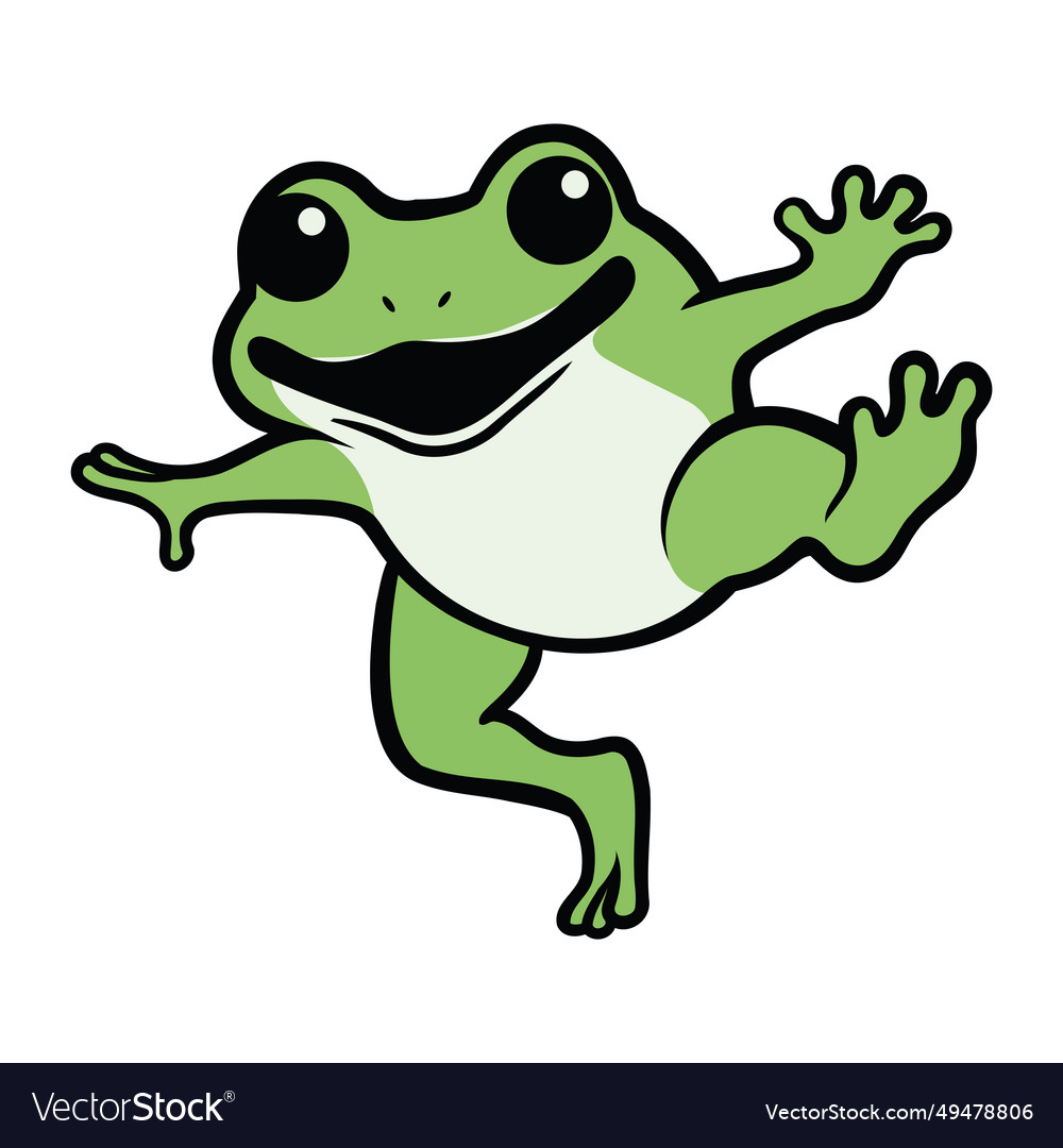 Young Frog Jump Happy Royalty Free Vector Image