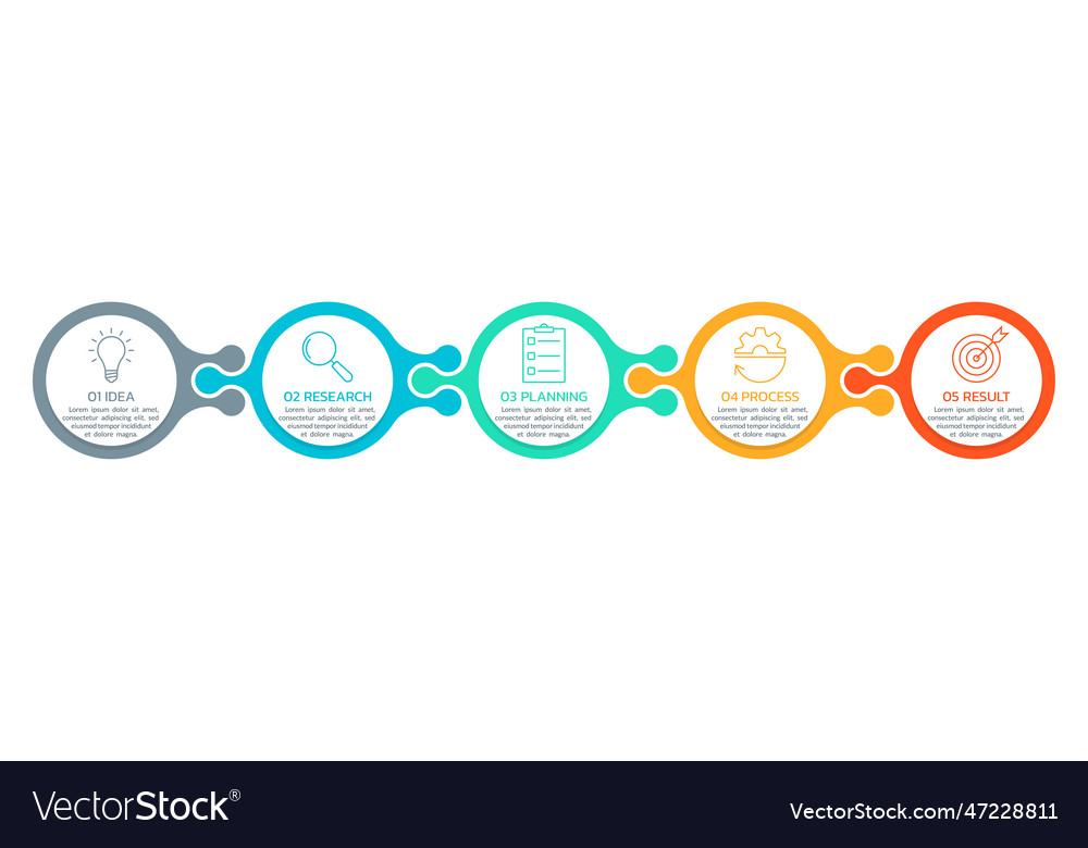 5 step infographic template with business icons Vector Image