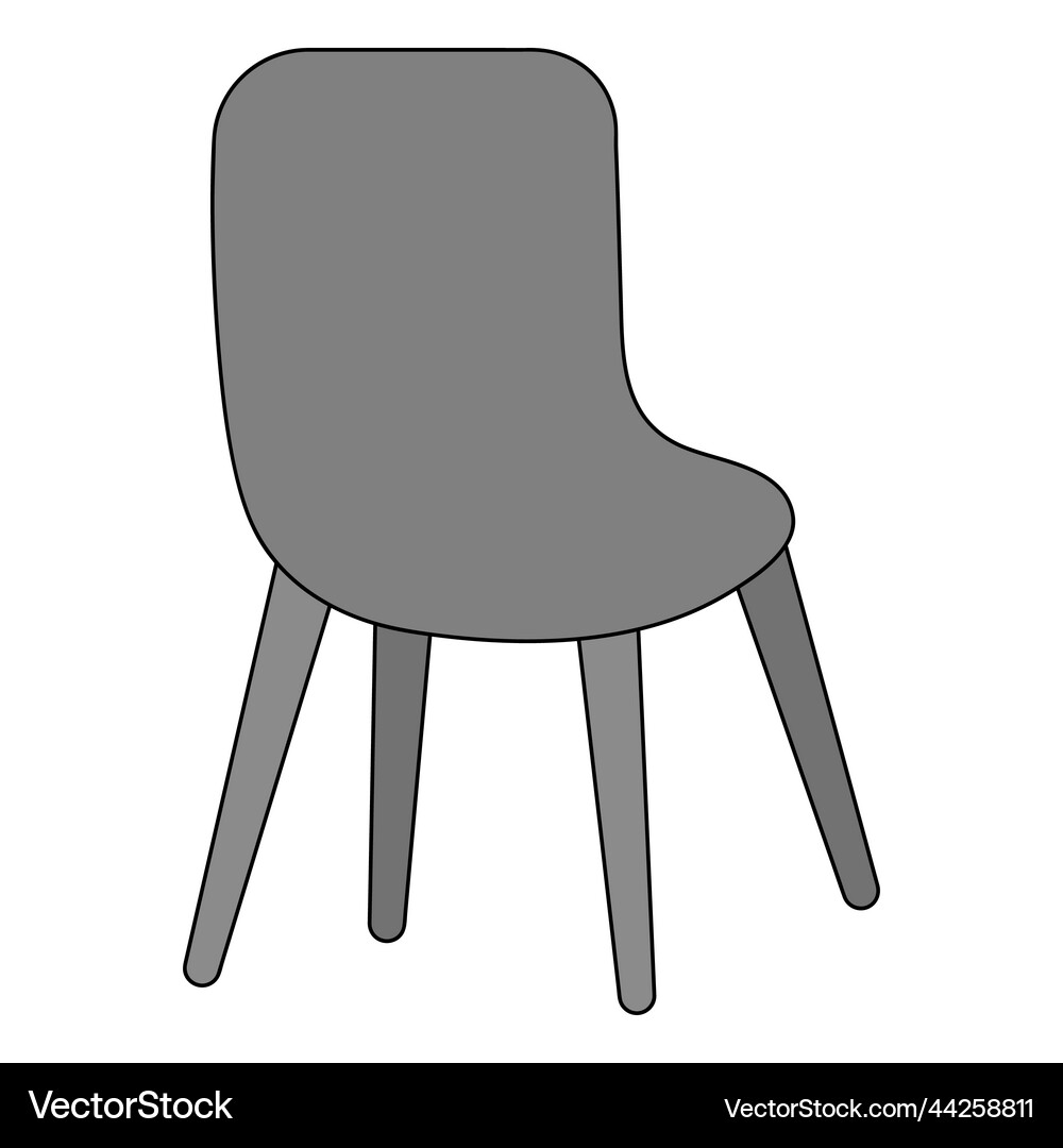 Armchair chair back view interior element in gray Vector Image