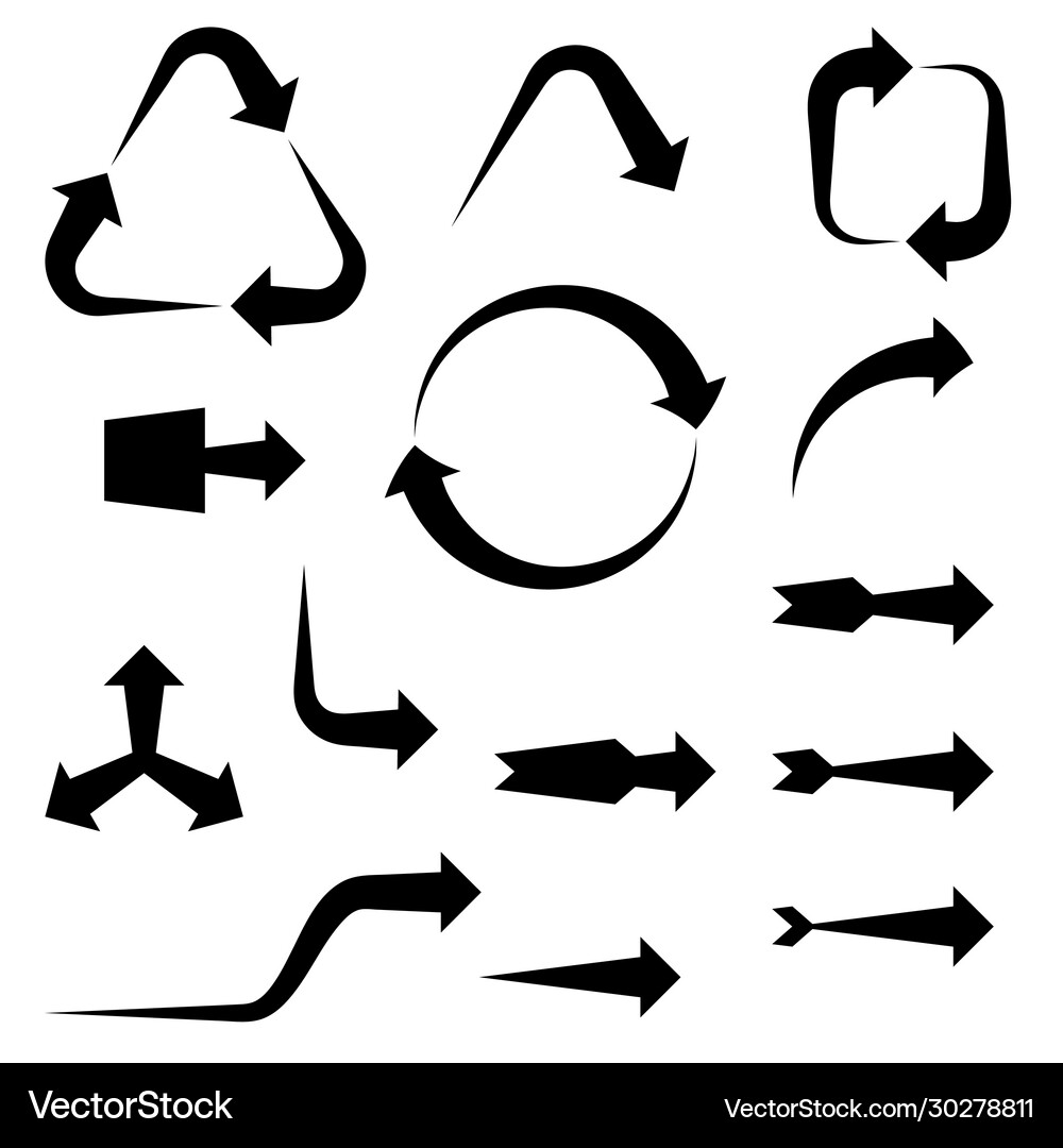 Arrow sign set isolated on white background Vector Image