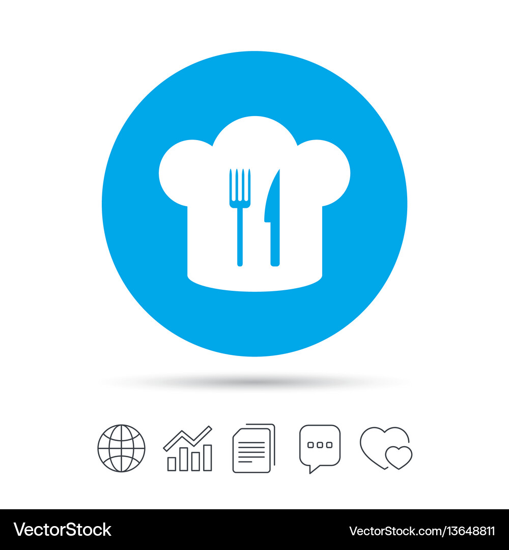 Chef hat sign icon cooking symbol Royalty Free Vector Image