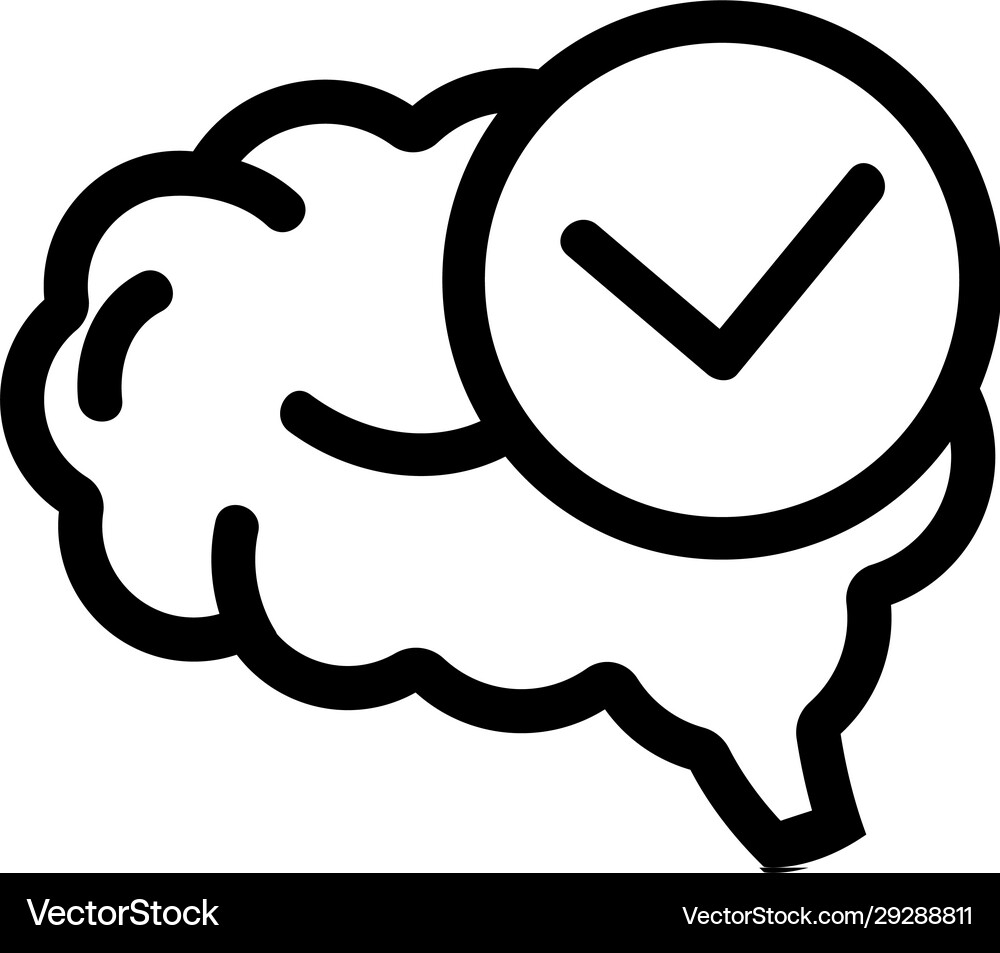 Consciousness icon isolated contour symbol Vector Image