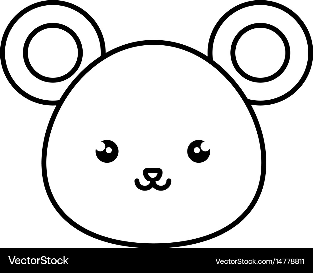Cute and tender mouse kawaii style Royalty Free Vector Image