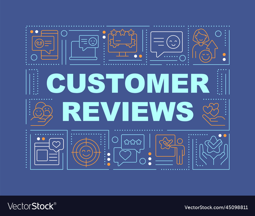 Ecommerce reviews word concepts dark blue banner Vector Image