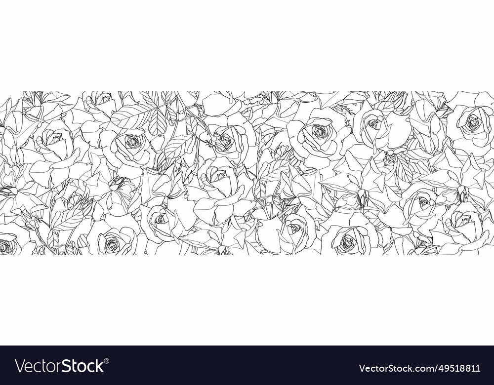 Floral and botanical line art background Vector Image