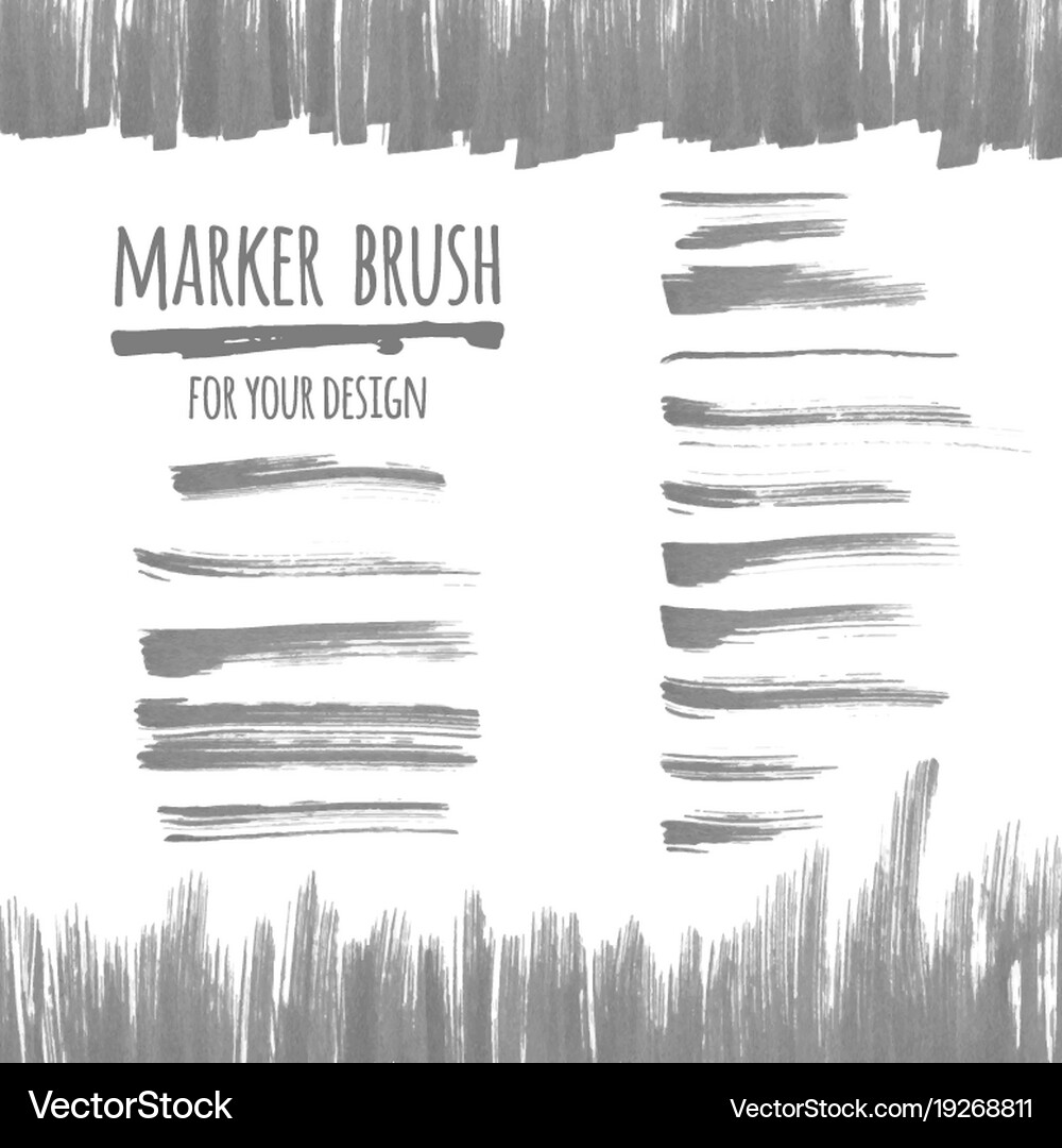 Marker banners brush lines and stains Royalty Free Vector